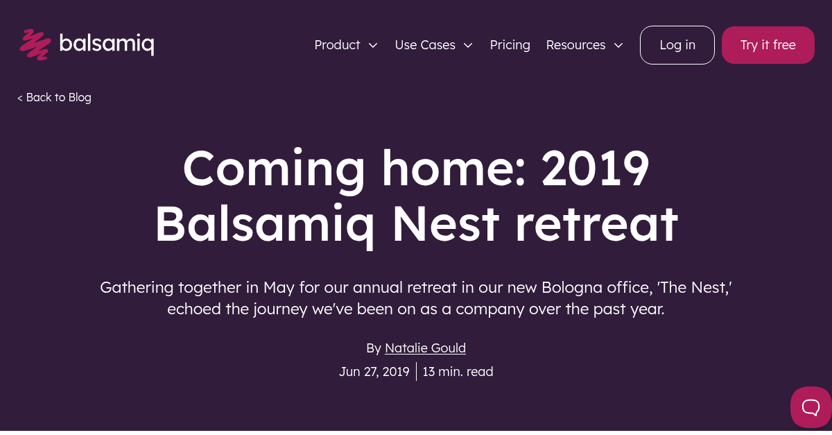 Coming home: 2019 Balsamiq Nest retreat