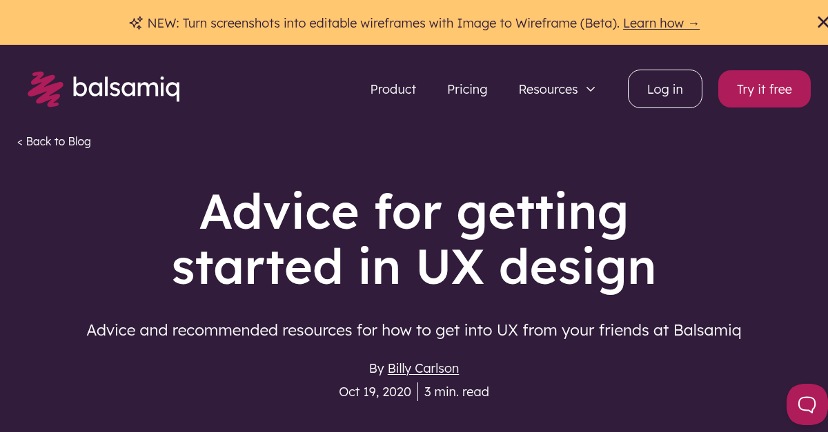 Advice for getting started in UX design
