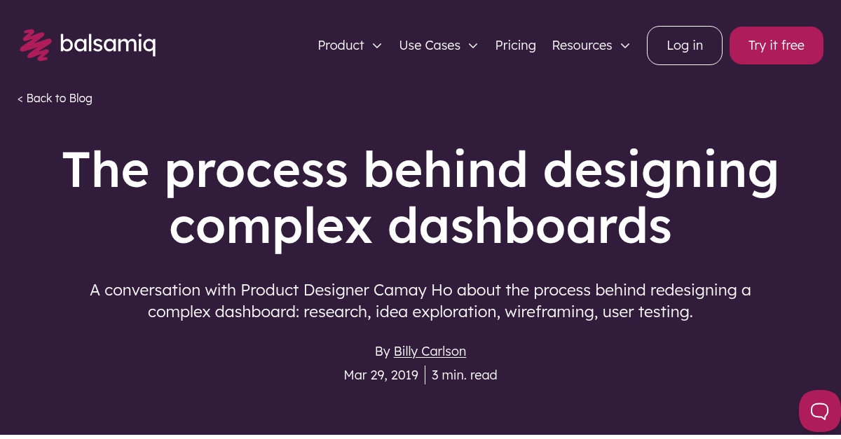 The process behind designing complex dashboards