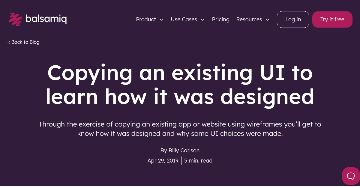 Copying an existing UI to learn how it was designed
