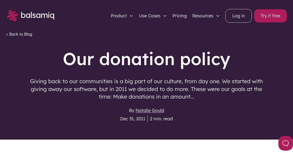Our donation policy