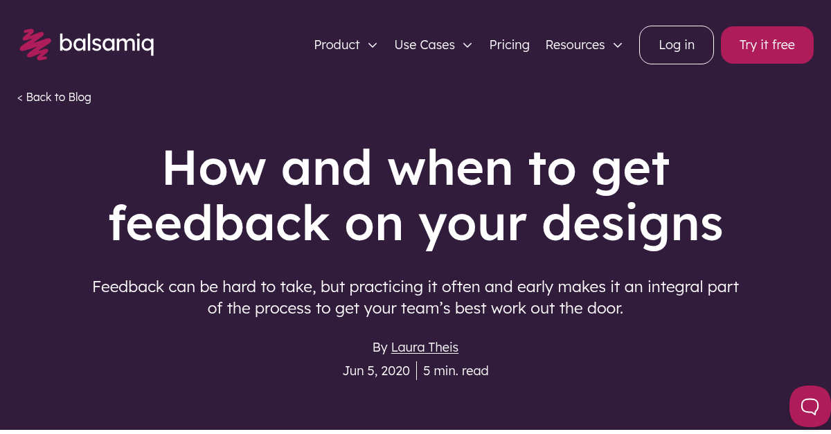 How and when to get feedback on your designs