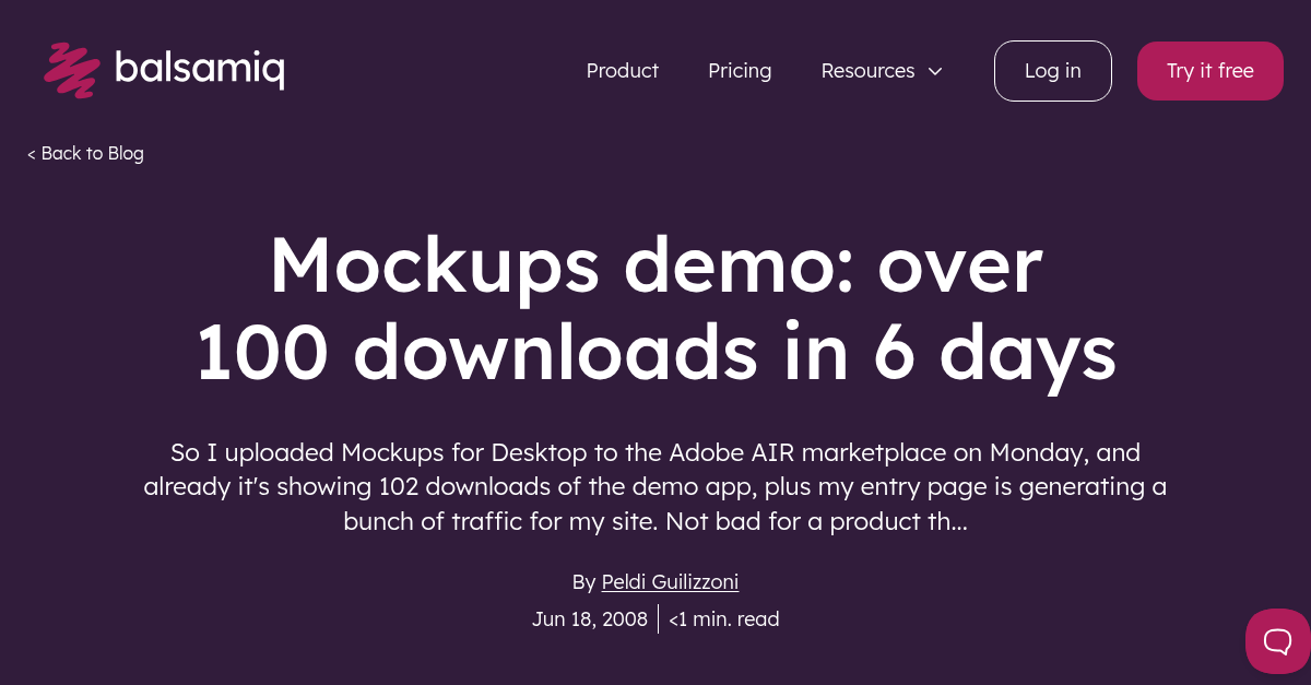 Mockups demo: over 100 downloads in 6 days