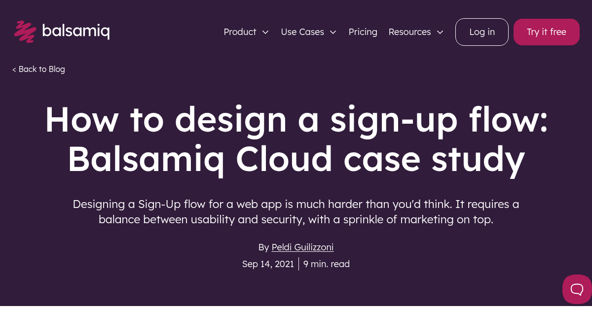How to design a sign-up flow: Balsamiq Cloud case study