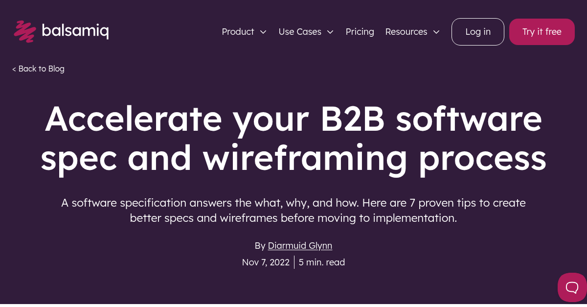 Accelerate your B2B software spec and wireframing process