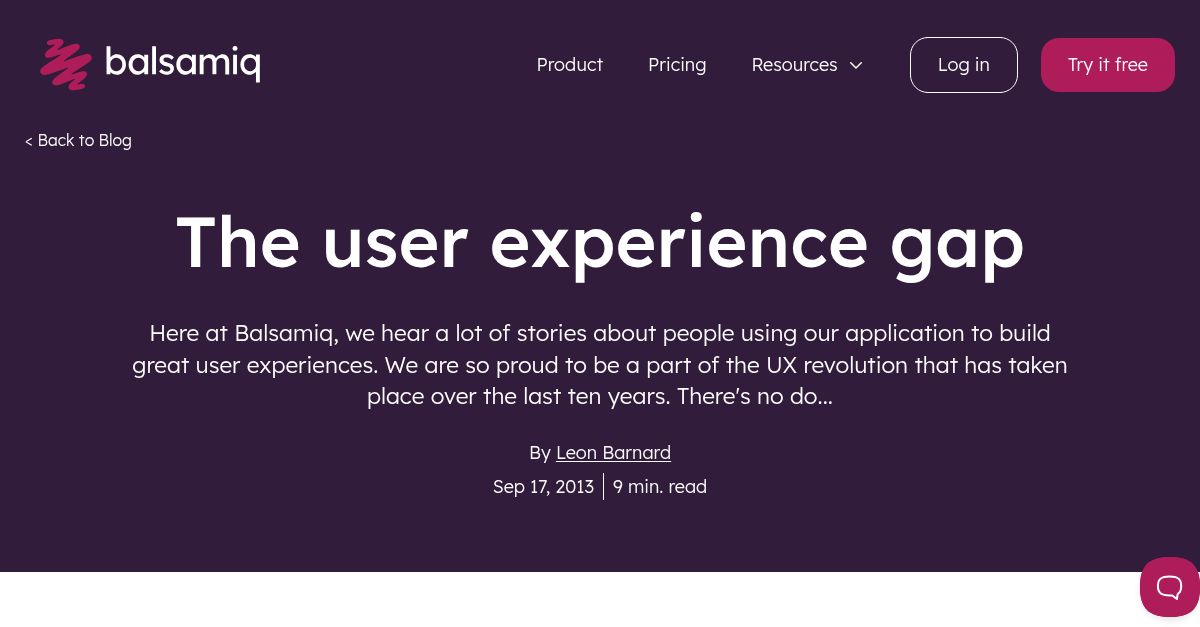 The user experience gap