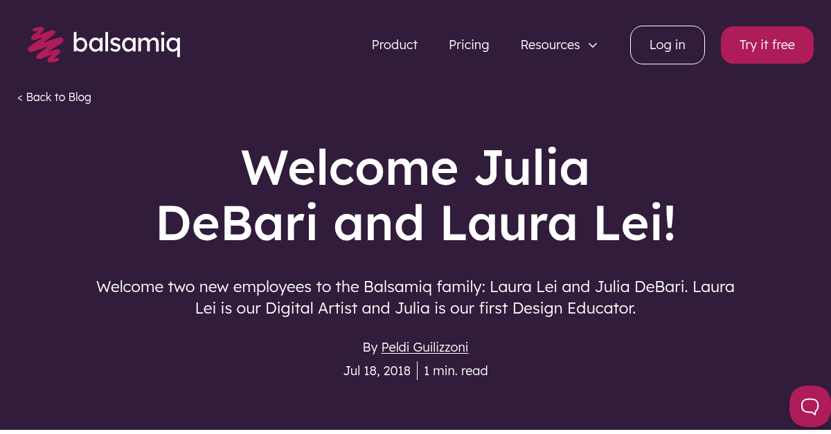 Welcome Julia DeBari and Laura Lei!