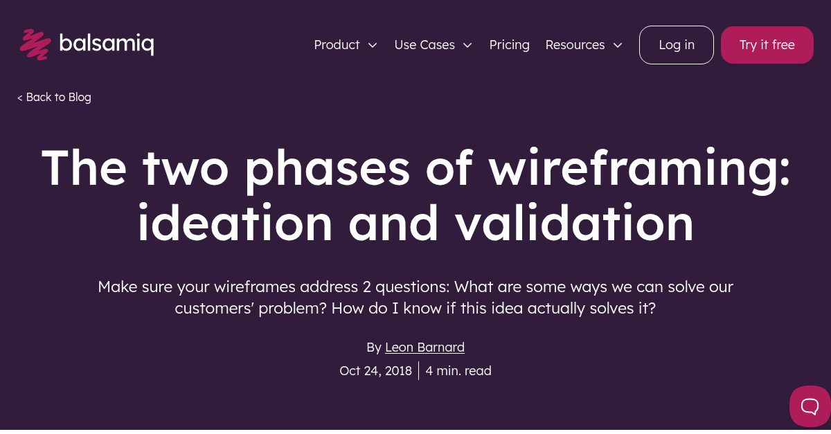 The two phases of wireframing: ideation and validation