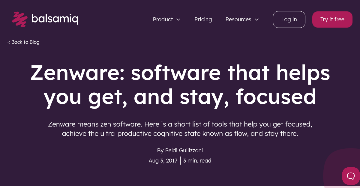 Zenware: software that helps you get, and stay, focused