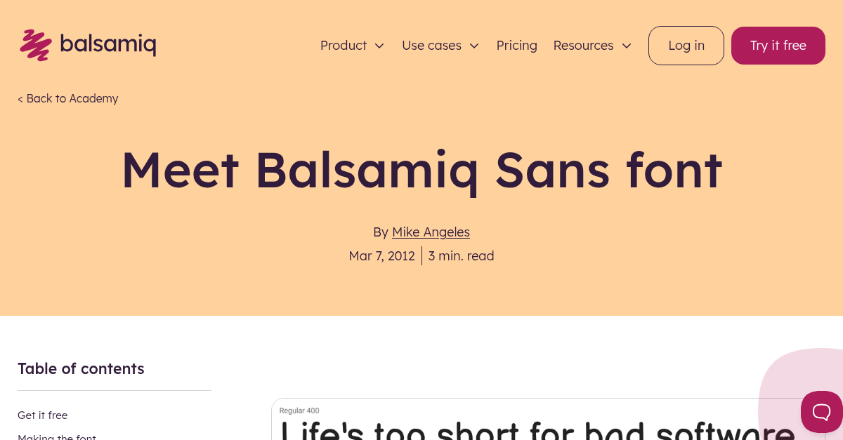 Meet Balsamiq Sans font