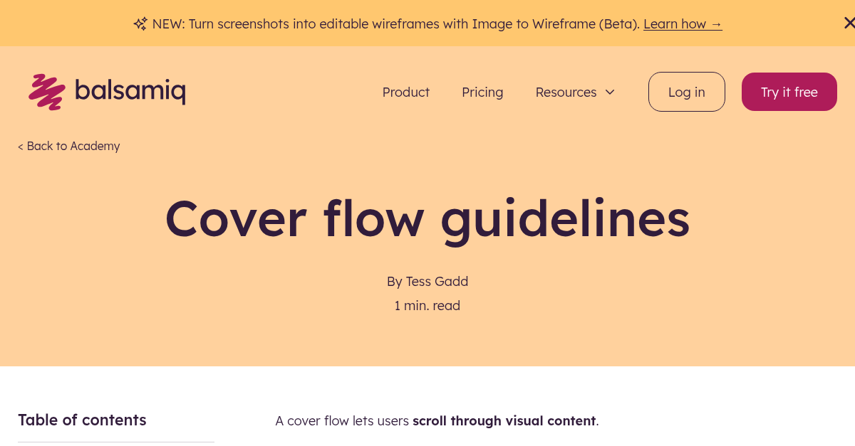 Cover flow guidelines