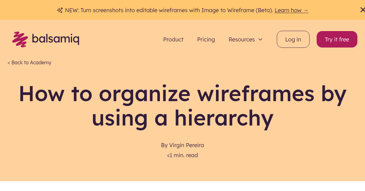 How to organize wireframes by using a hierarchy