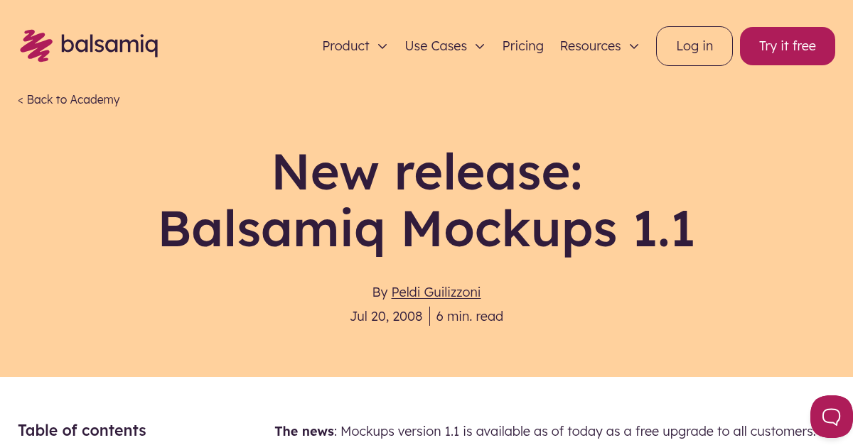 New release: Balsamiq Mockups 1.1