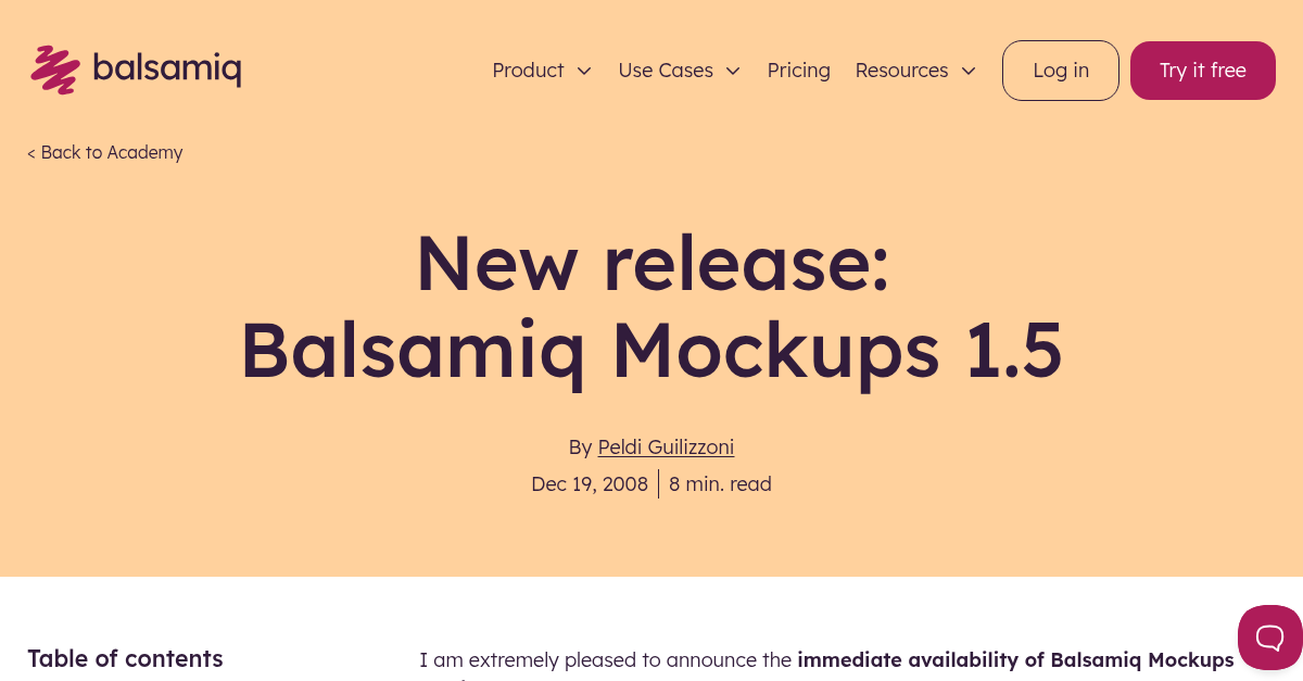 New release: Balsamiq Mockups 1.5
