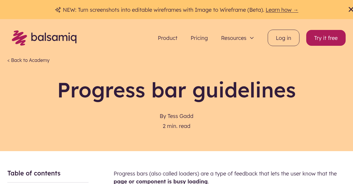 Progress bar guidelines