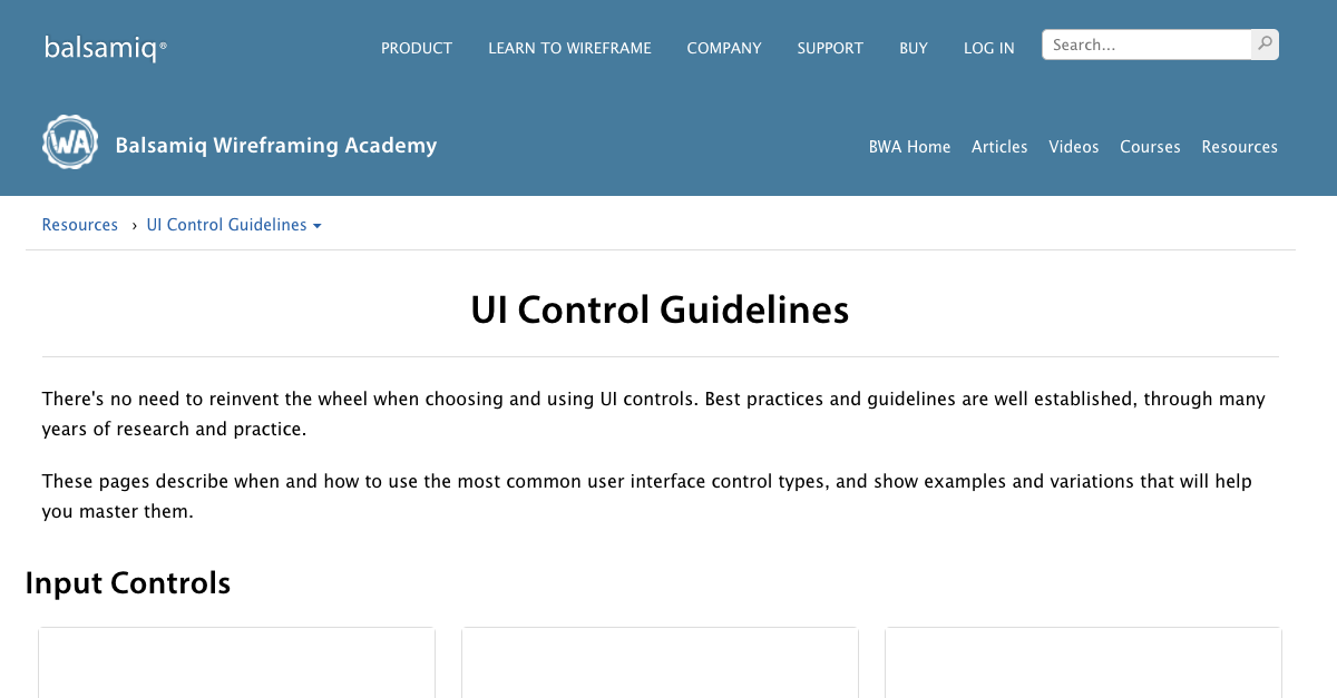 Ui Control Guidelines Wireframing Academy Balsamiq