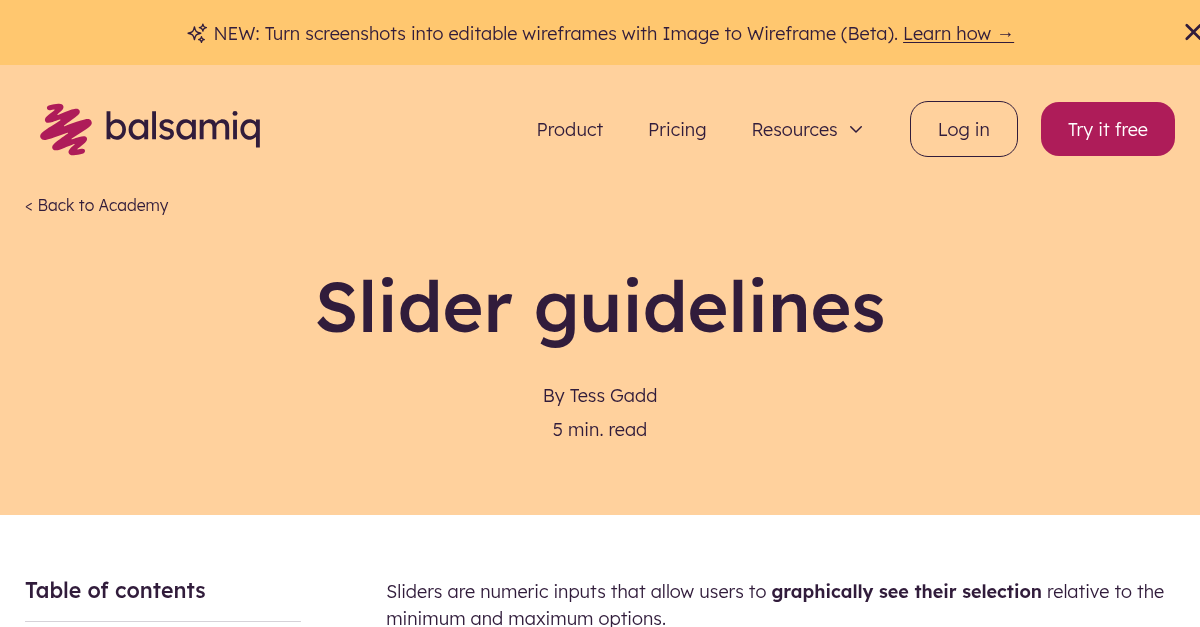 Slider guidelines