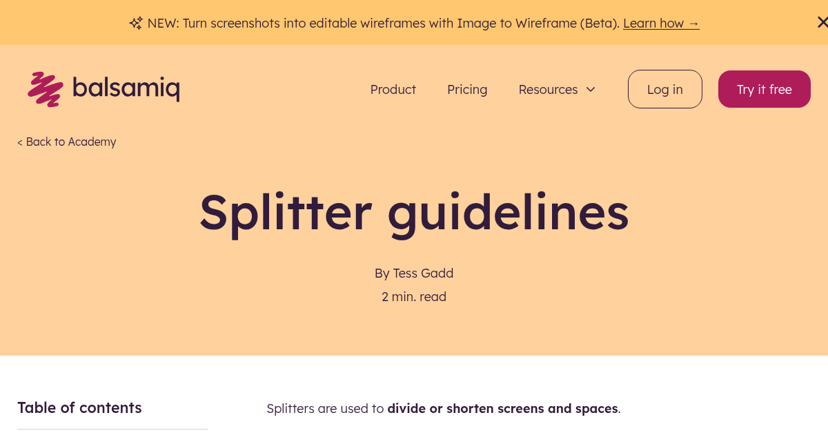 Splitter guidelines