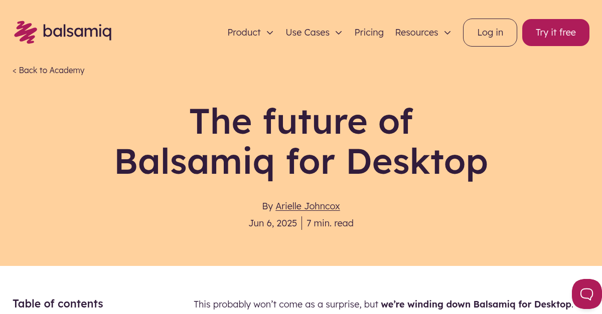 The future of Balsamiq for Desktop
