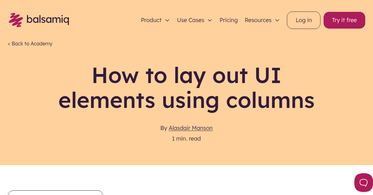 How to lay out UI elements using columns