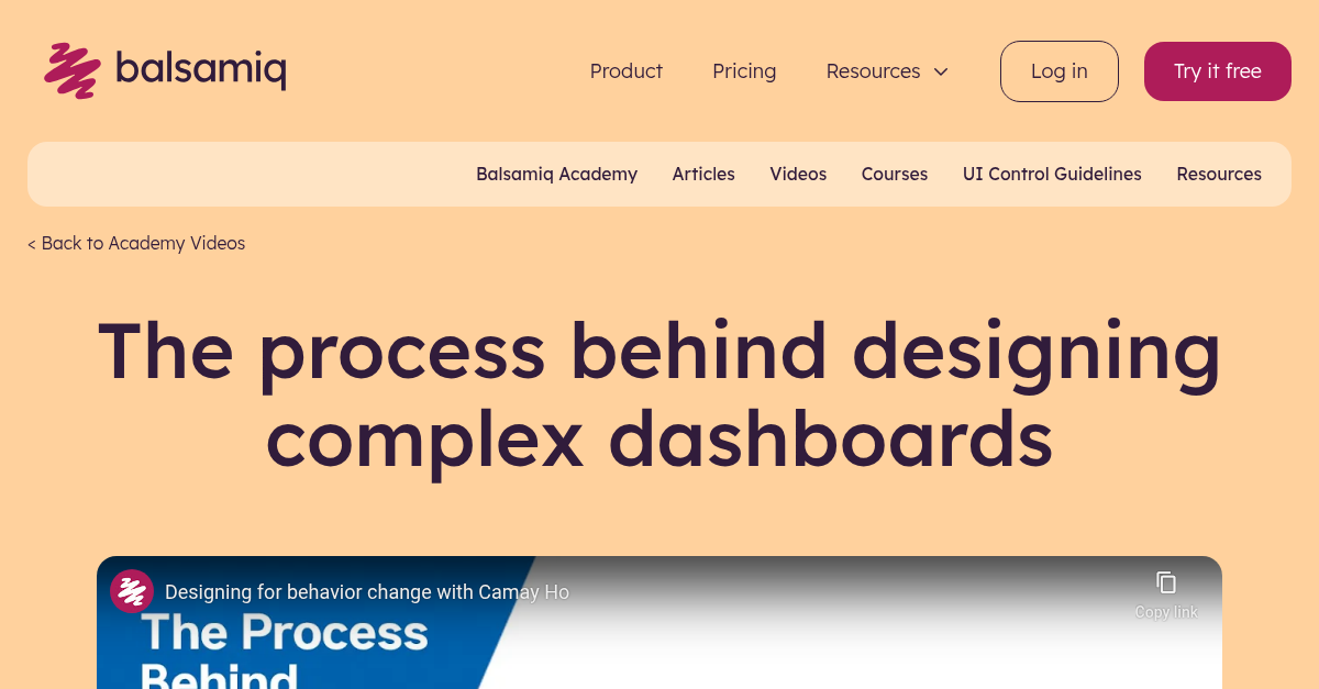 The process behind designing complex dashboards