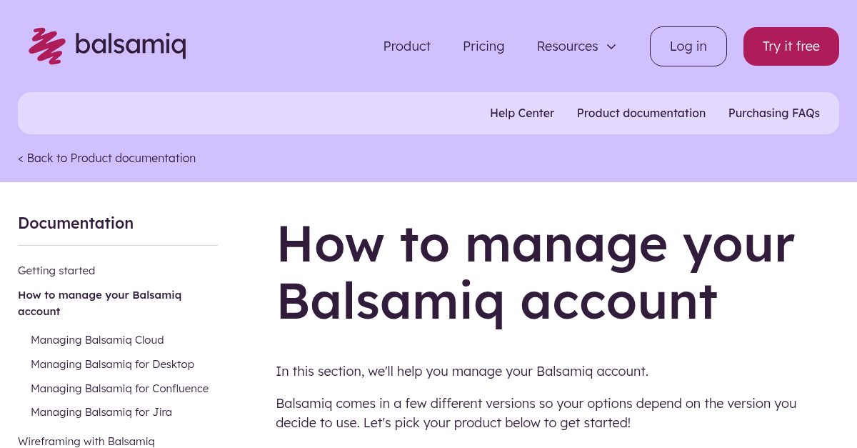How to manage your Balsamiq account - Balsamiq documentation