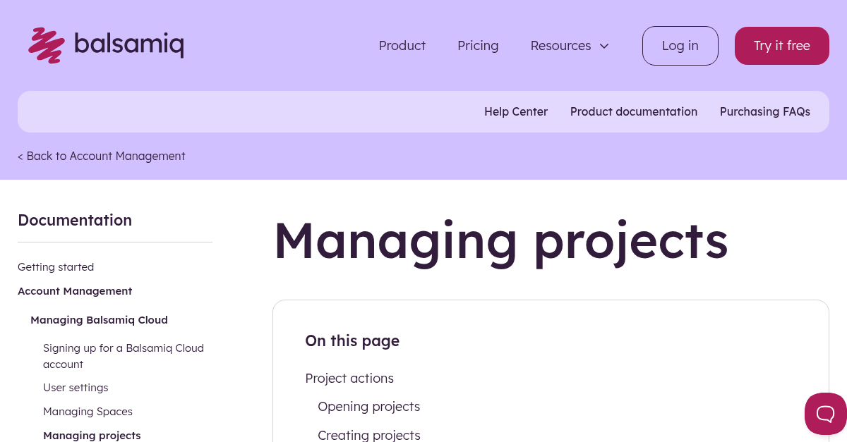 How to create and manage wireframe projects in Balsamiq Cloud - Balsamiq documentation