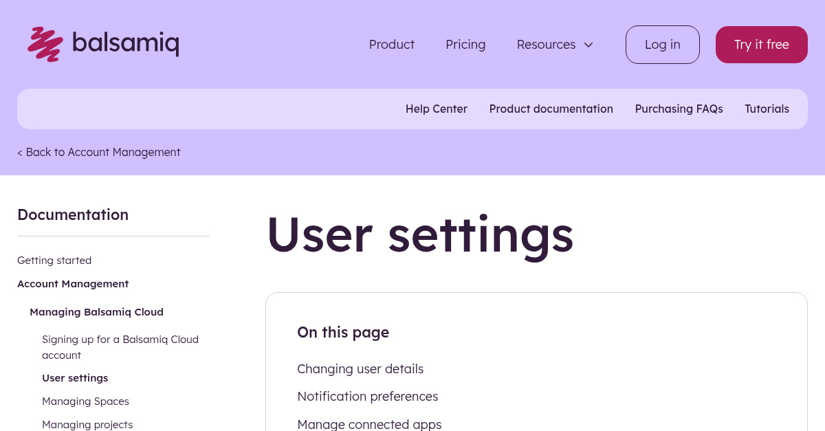 How To Manage Your Balsamiq Cloud User Settings Balsamiq Documentation