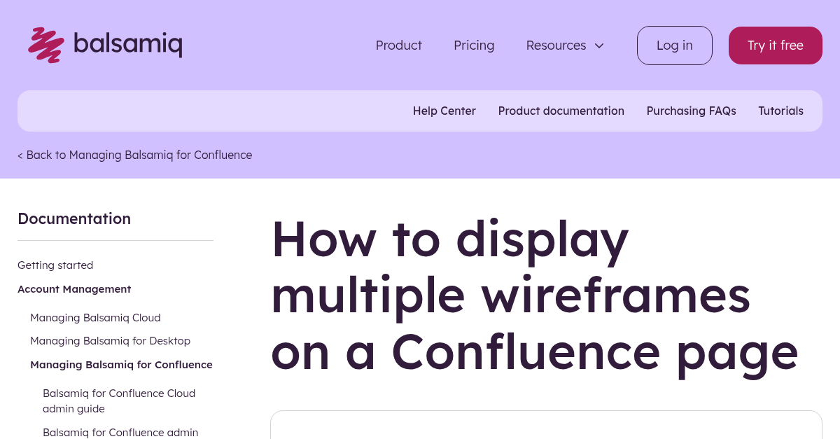 How To Display Multiple Wireframes On A Confluence Page Balsamiq Documentation