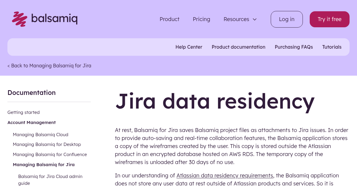 Balsamiq Jira Data Residency And Storage Policy Balsamiq Documentation