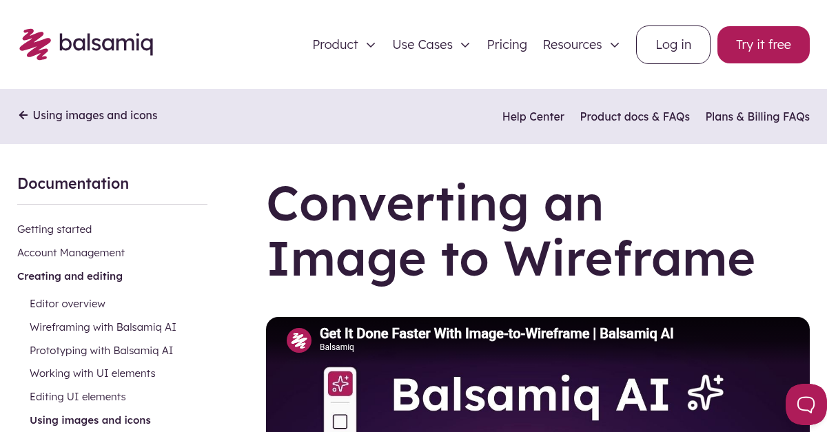 How to convert images to wireframes - Balsamiq documentation