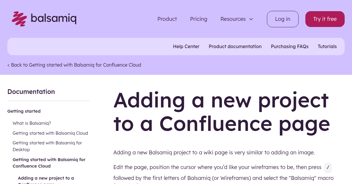 How To Add New Wireframe Projects In Balsamiq For Confluence Cloud Balsamiq Documentation