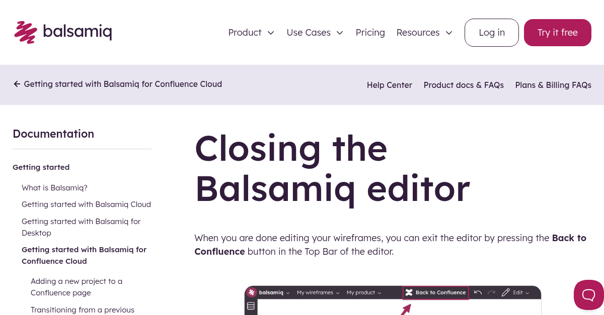 How to close the editor in Balsamiq for Confluence Cloud - Balsamiq ...