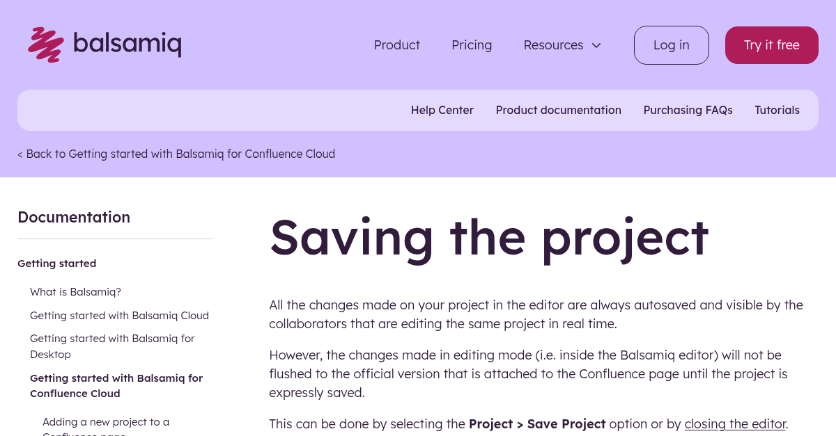 How to save your wireframes in Balsamiq for Confluence Cloud - Balsamiq documentation