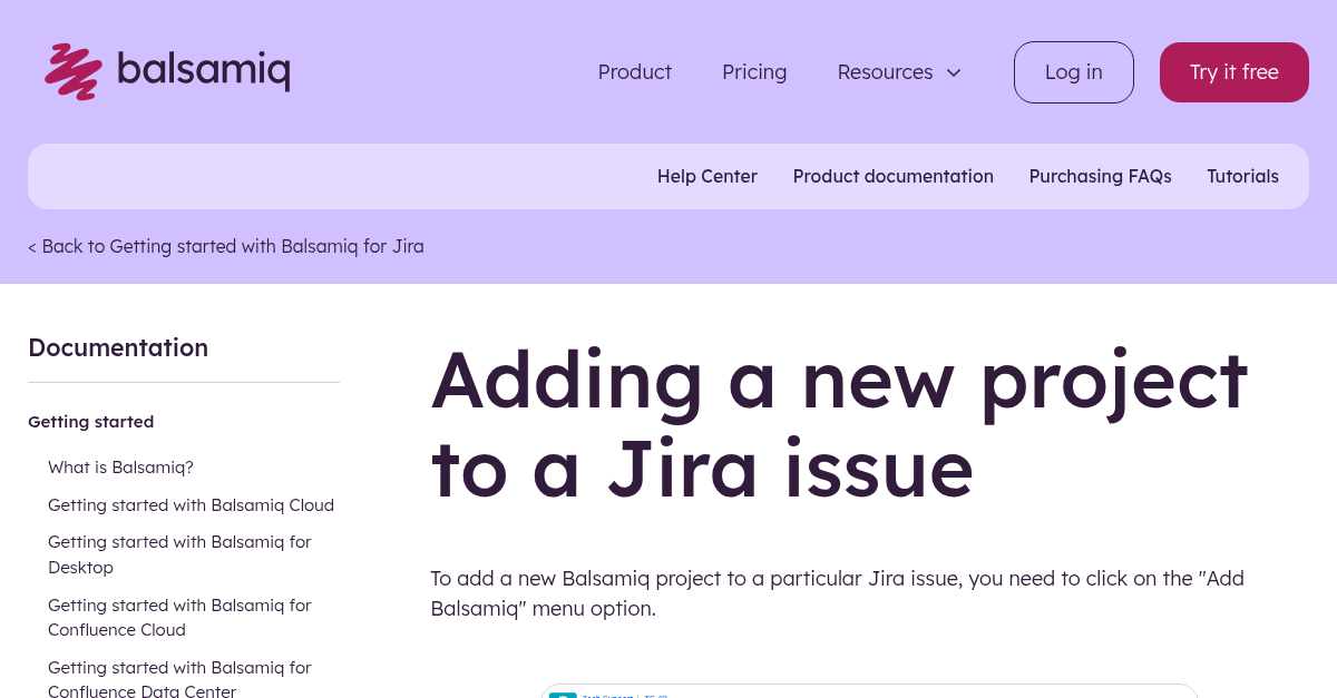 Adding a new project to a Jira issue - Balsamiq documentation Adding a new project to a Jira issue - Balsamiq documentation