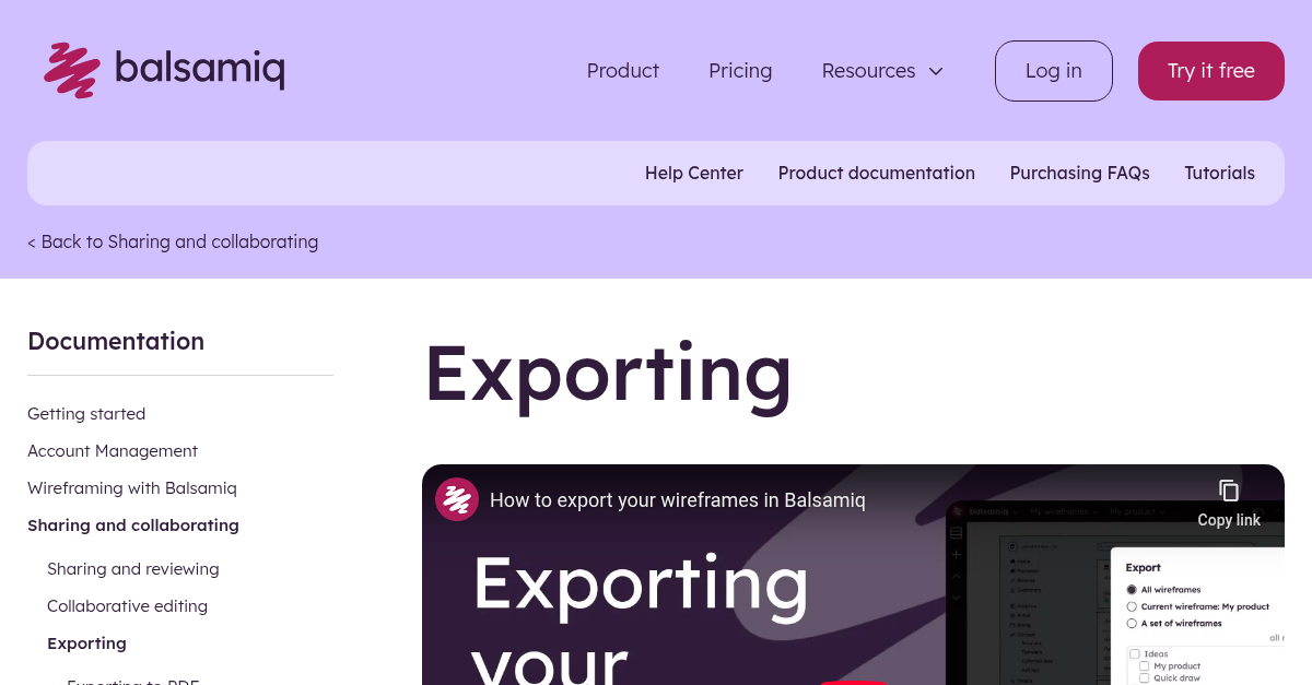 Exporting - Balsamiq documentation Exporting - Balsamiq documentation