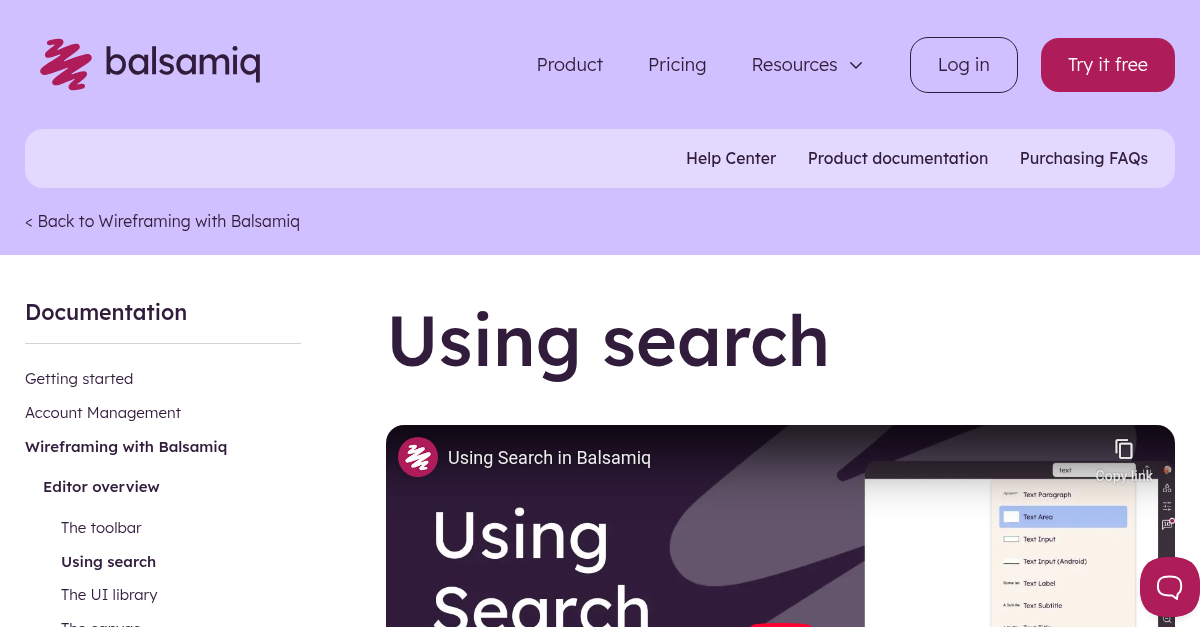 How to use search in Balsamiq - Balsamiq documentation