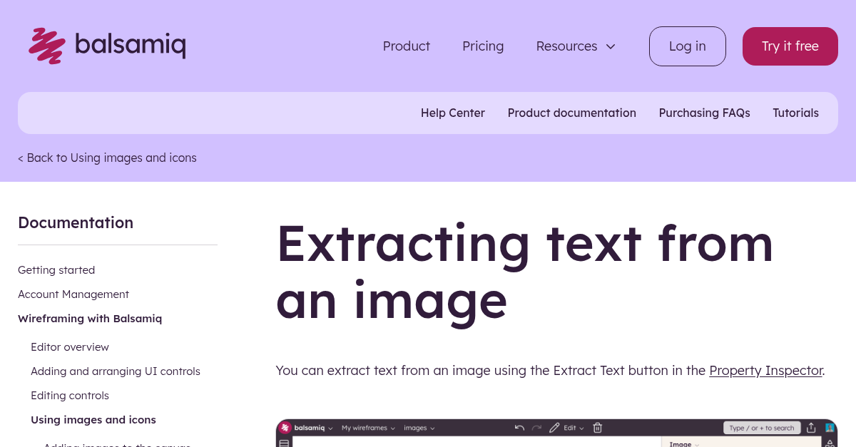 Extracting Text From An Image Balsamiq Documentation