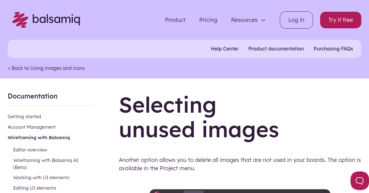 How to select and delete unused images in Balsamiq - Balsamiq documentation