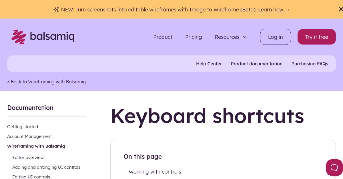 Keyboard shortcuts in Balsamiq - Balsamiq documentation