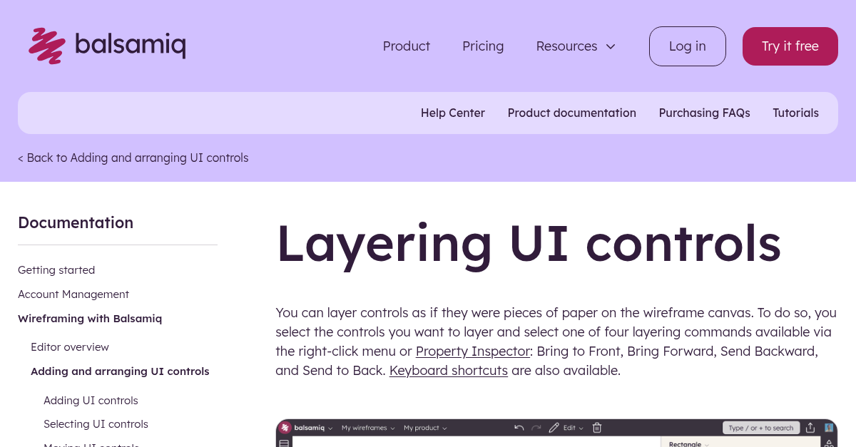 Layering UI controls - Balsamiq documentation Layering UI controls - Balsamiq documentation