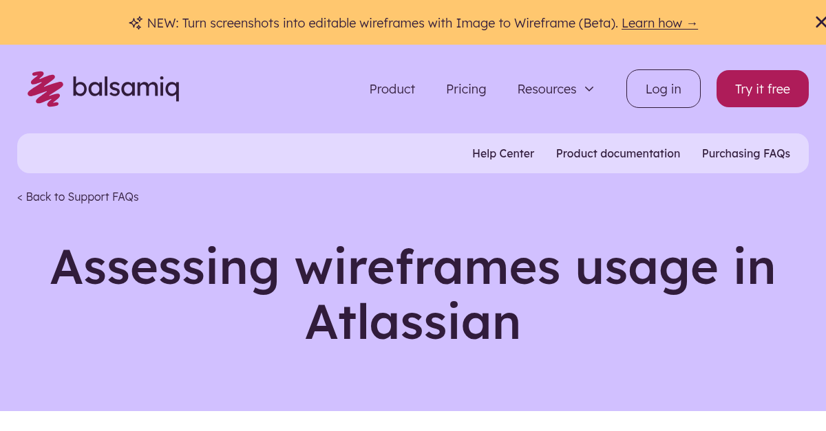 Assessing wireframes usage in Atlassian