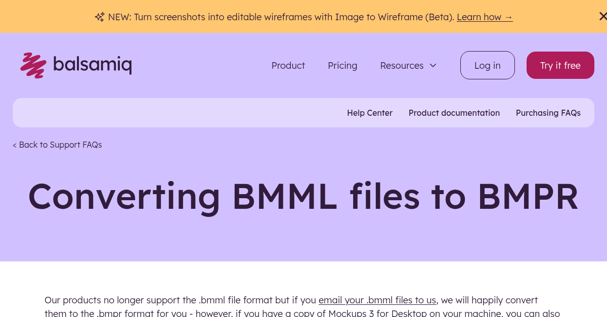 Converting BMML files to BMPR