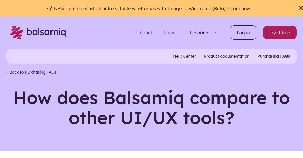 How does Balsamiq compare to other UI/UX tools?