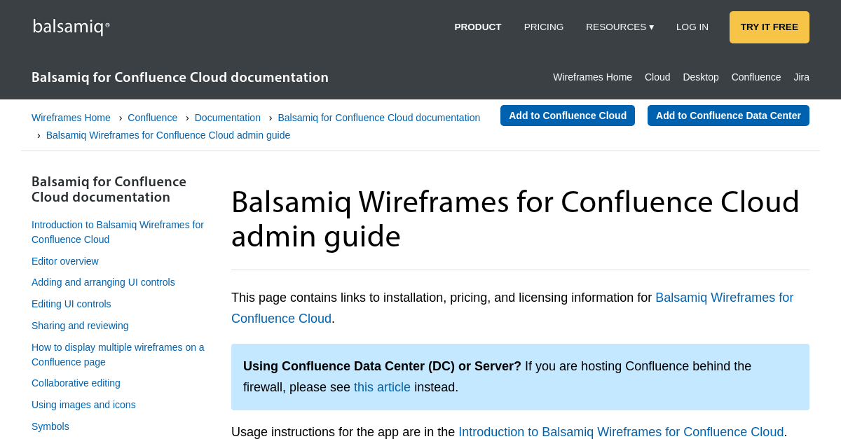 Balsamiq Wireframes For Confluence Cloud Admin Guide Balsamiq For Confluence Cloud