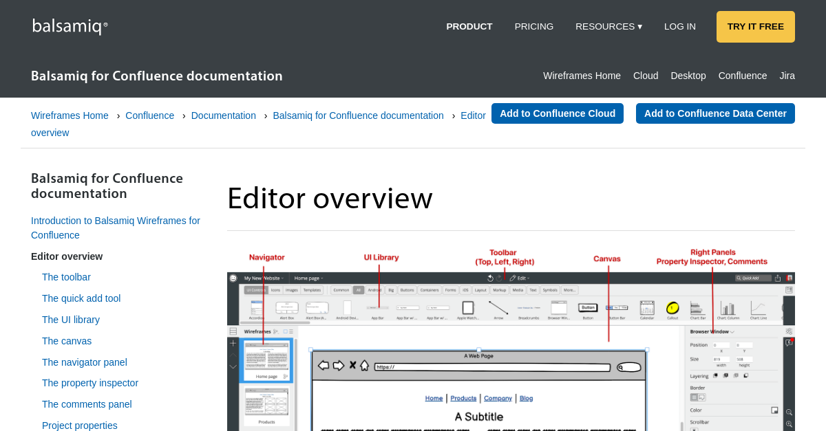 Editor Overview Balsamiq For Confluence Documentation Balsamiq